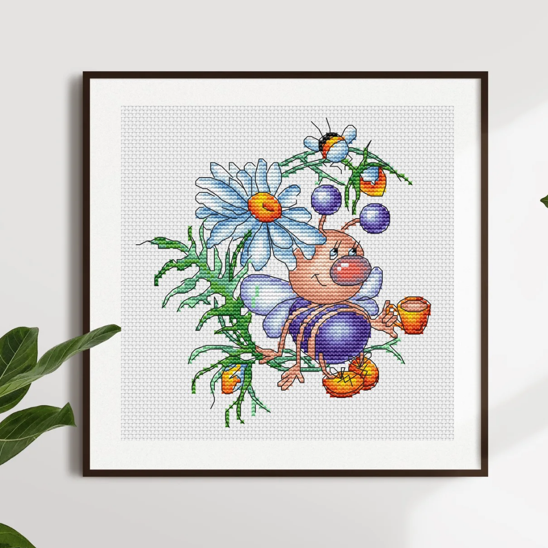 Funny bug cross stitch pattern PDF, insect cross stitch, fly | Inspire ...