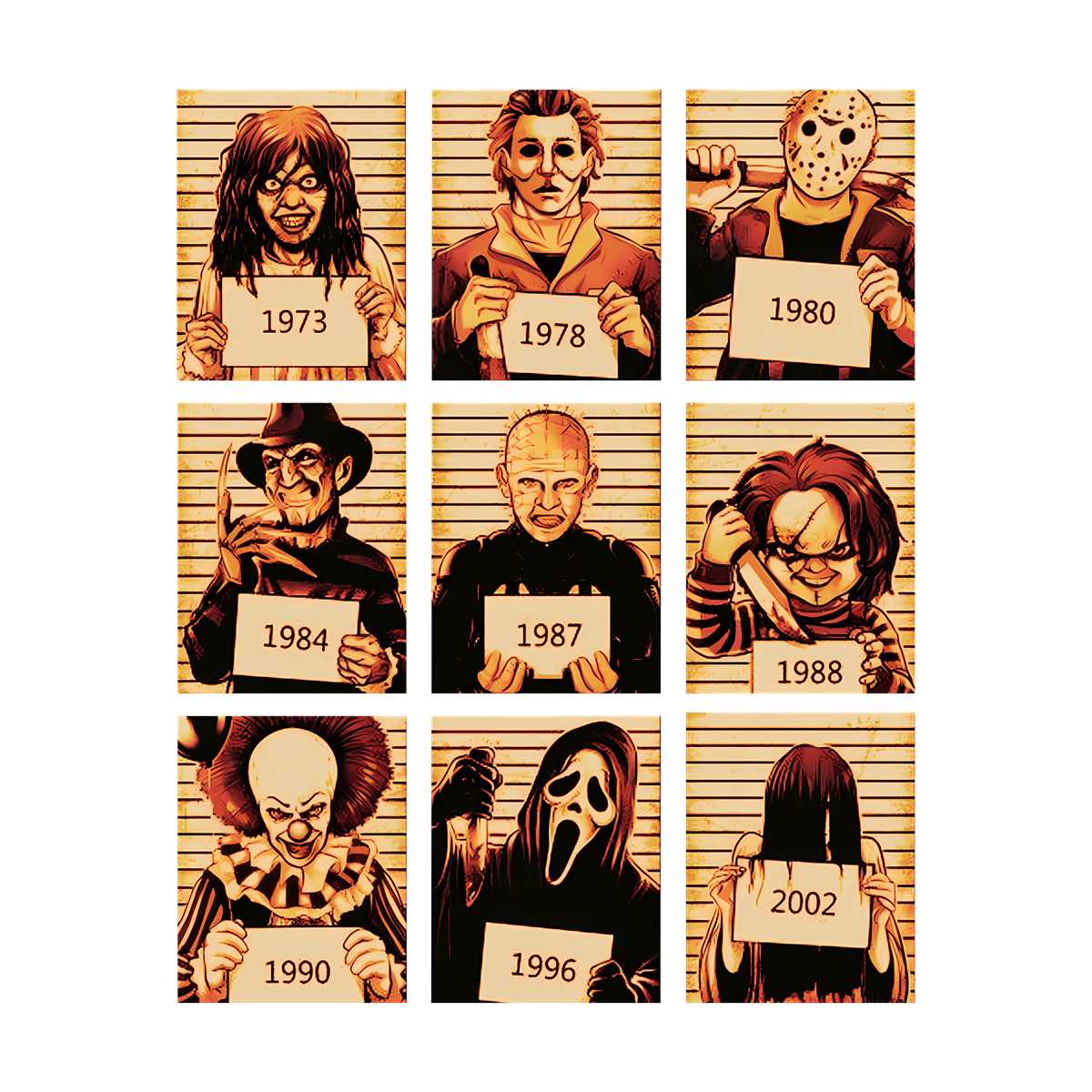 Horror Characters Mugshot PNG Horror Movie Friends PNG | Inspire Uplift