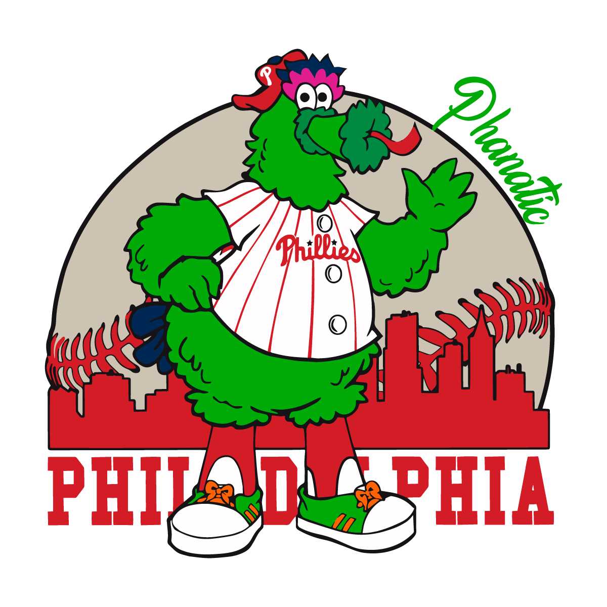 Vintage Phillie Phanatic Cartoon Baseball SVG File For Cricu | Inspire ...