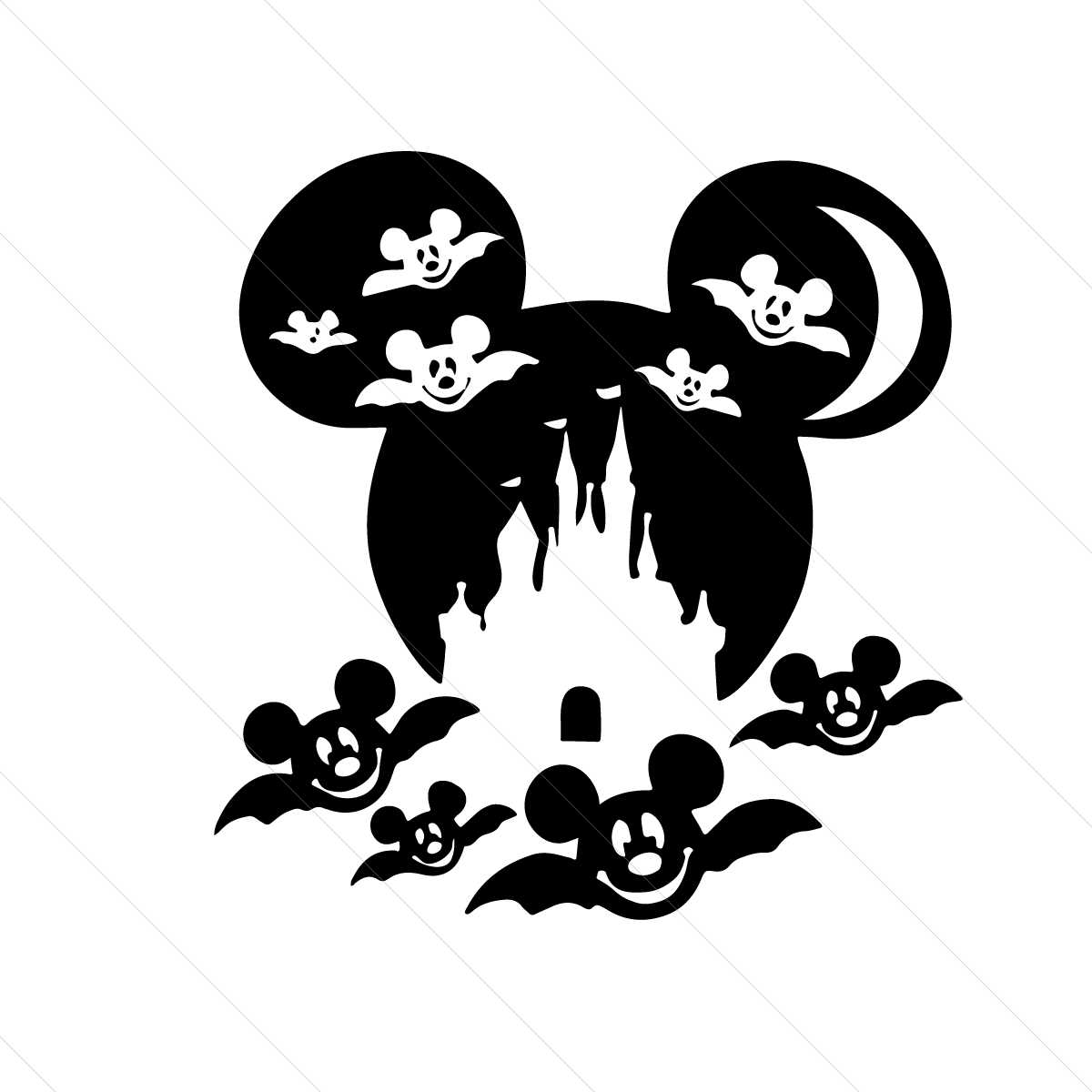 Disney Mickey Mouse Head Halloween Bat Logo SVG | Inspire Uplift
