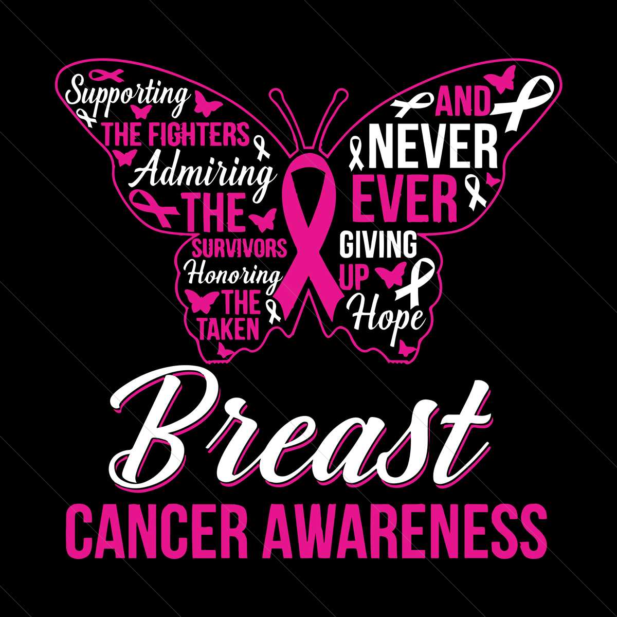 breast cancer awareness butterfly svg pink ribbon png | Inspire Uplift