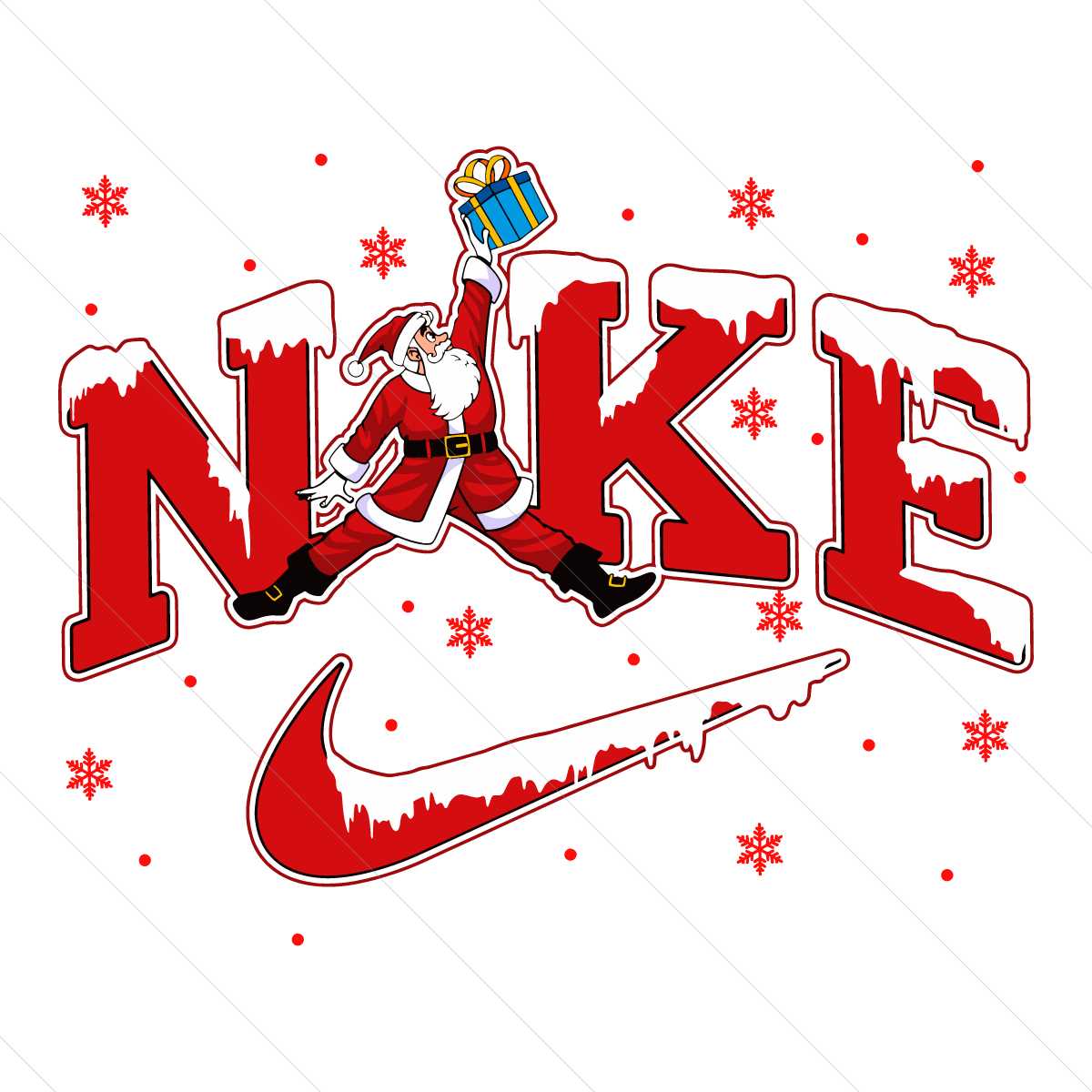 Cute Santa Christmas Nike Logo SVG | Inspire Uplift
