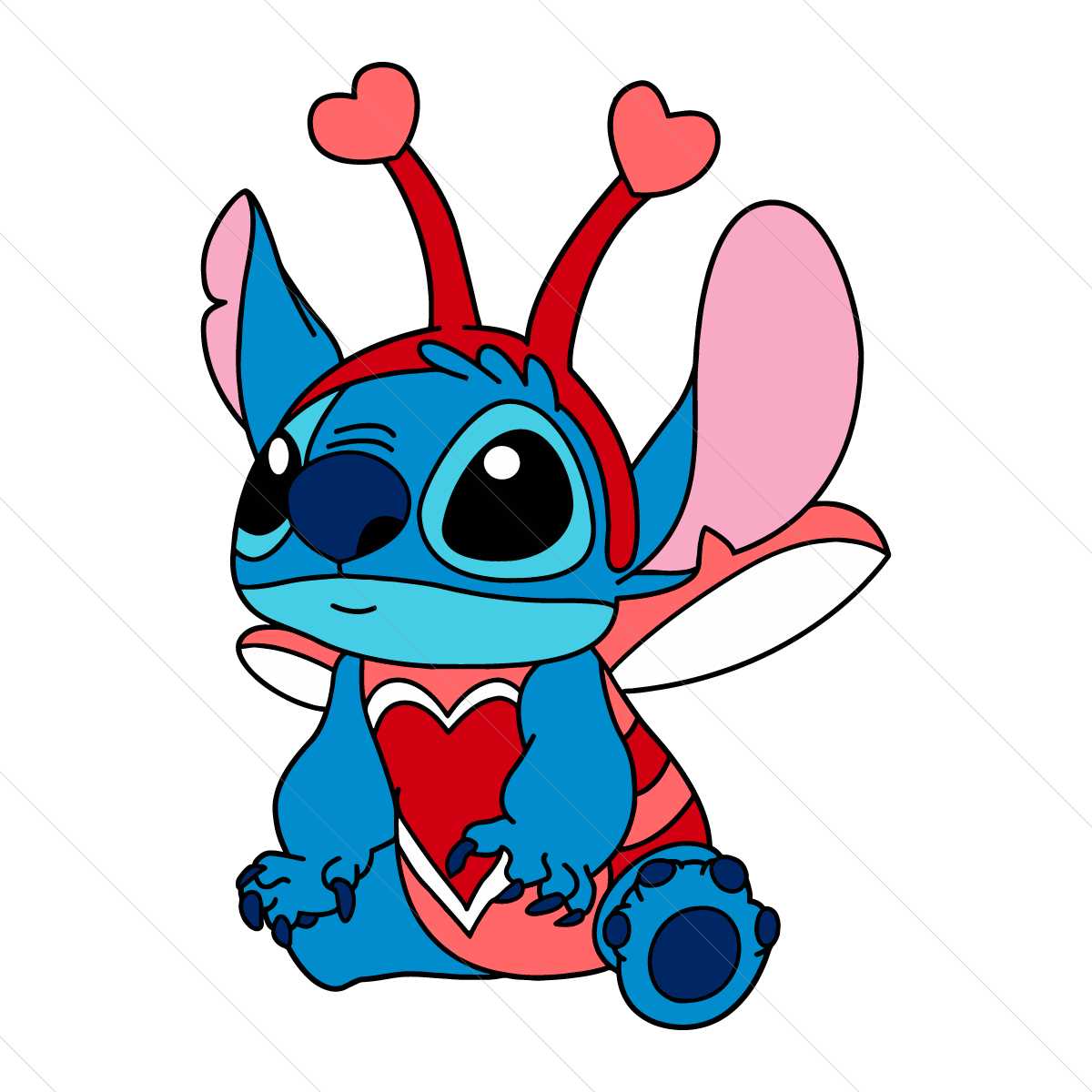 Cute Valentine Disney Stitch Heart SVG | Inspire Uplift