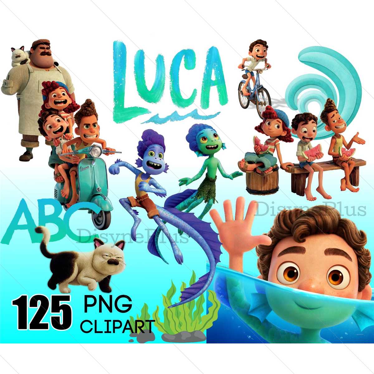 Luca Disney Movie Bundle PNG | Inspire Uplift
