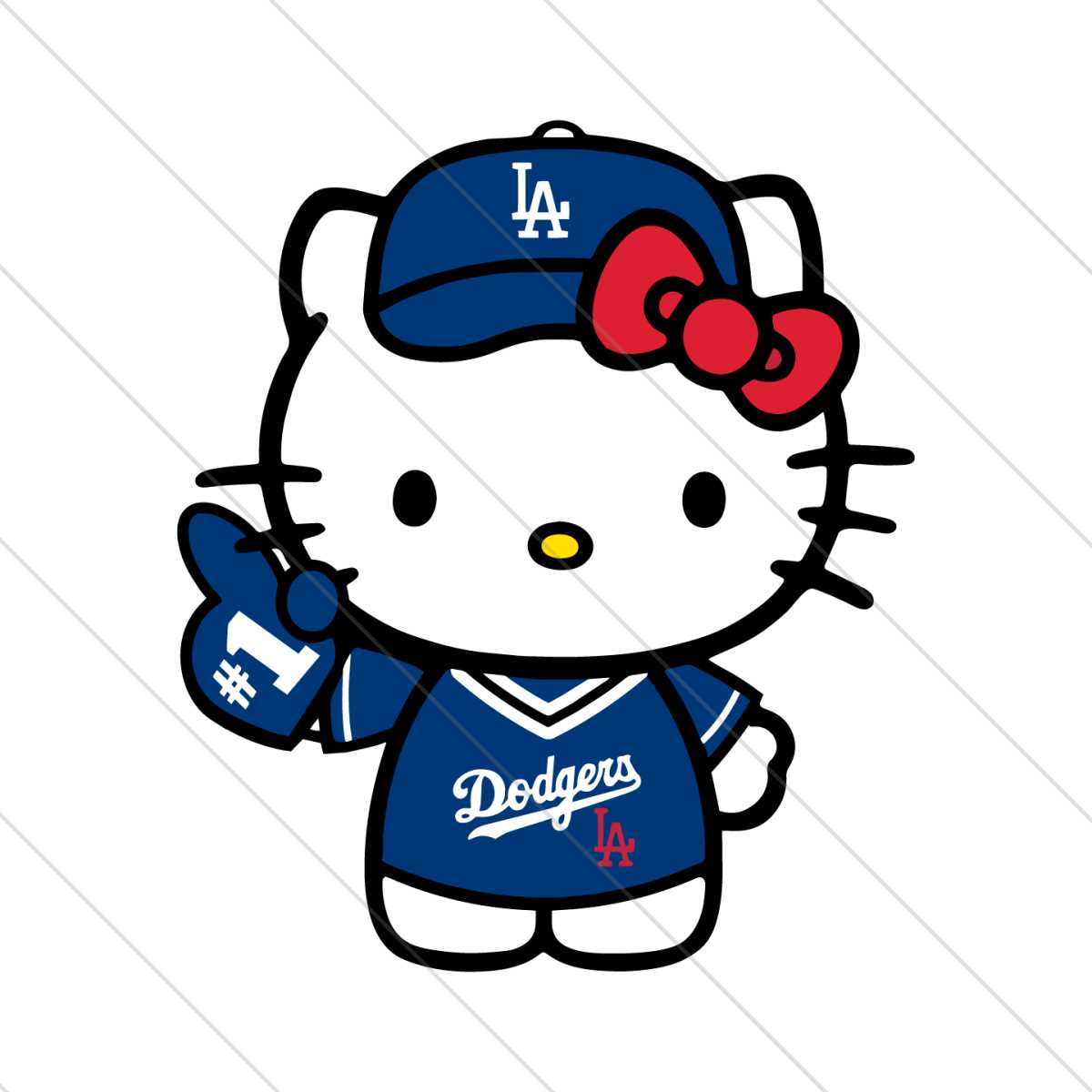Cute Hello Kitty Baseball LA Dodgers SVG File Digital - Inspire Uplift