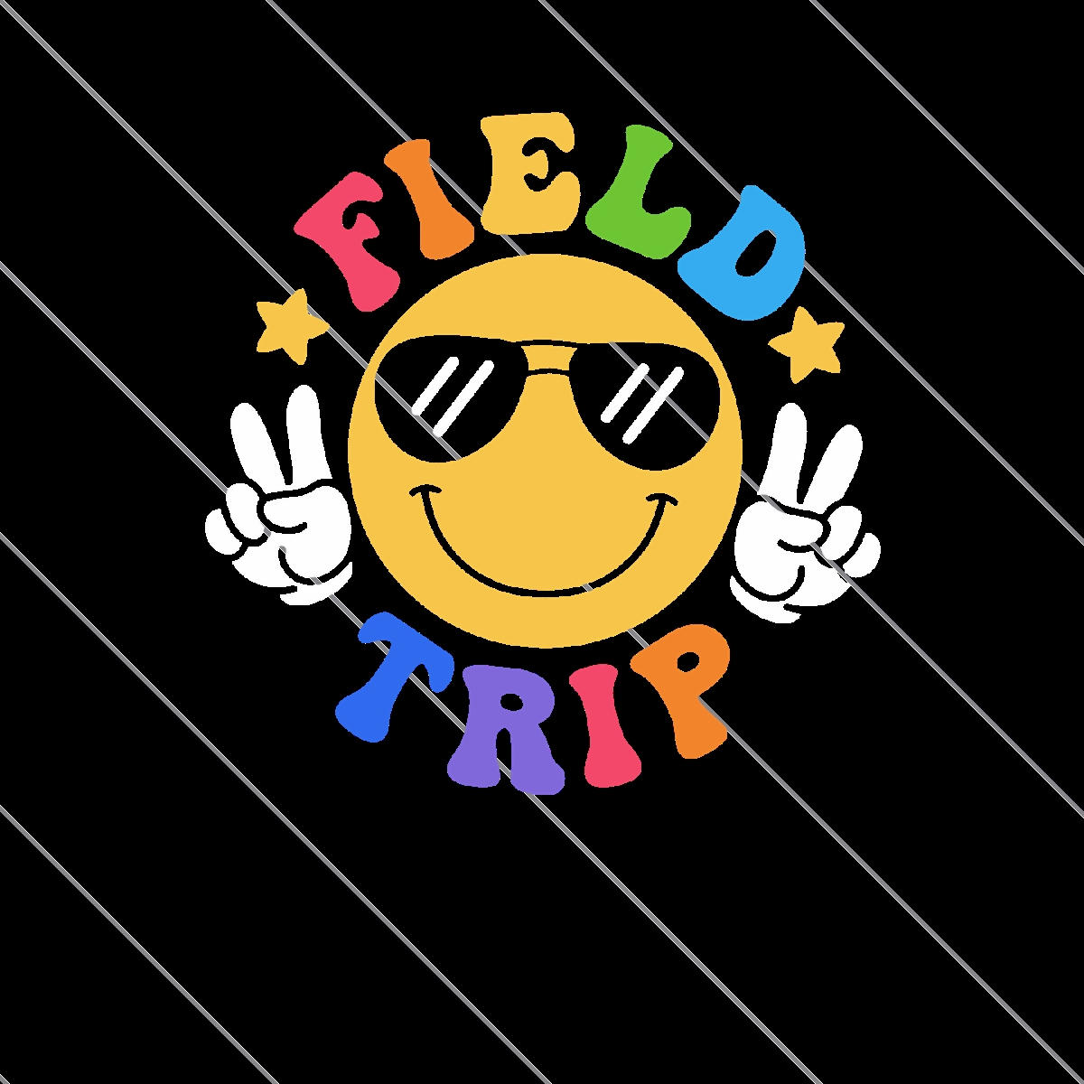 Field Day Field Trip Smiley Face Glasses PNG File Digital - Inspire Uplift