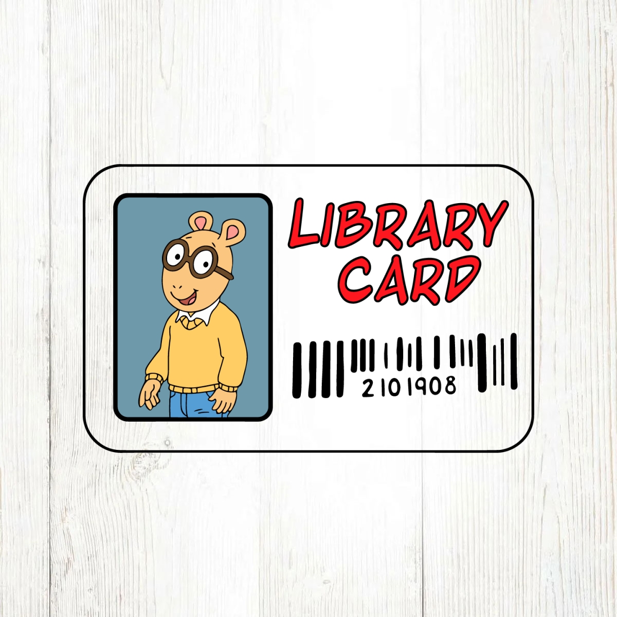 Library Card SVG - 1 Arthur SVG File Digital - Inspire Uplift