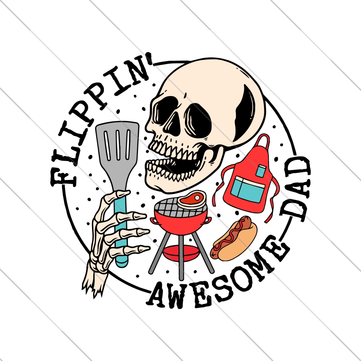 Flippin Awesome Dad Skeleton Father SVG File Digital | Inspire Uplift
