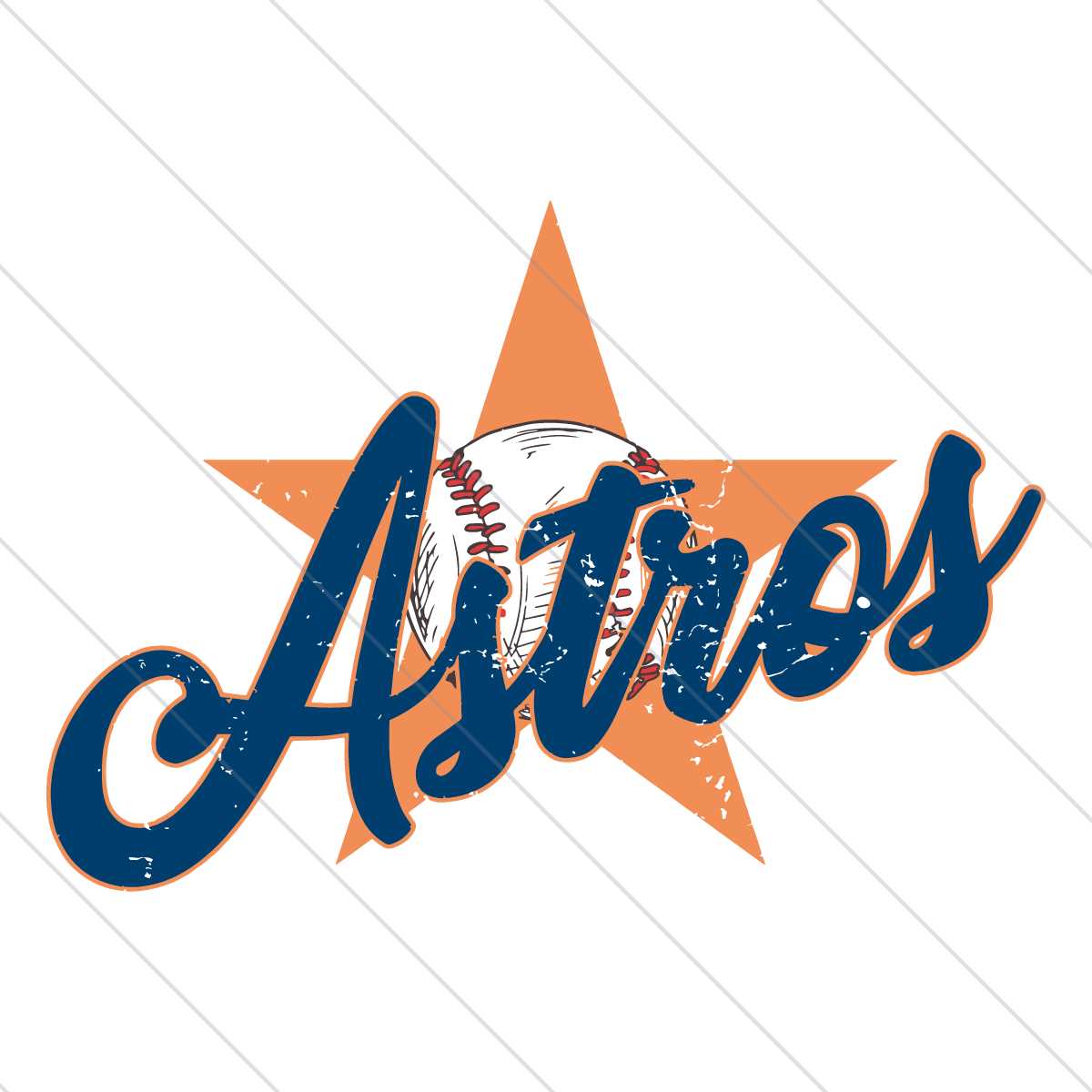 Retro Astros Baseball MLB Team SVG File Digital | Inspire Uplift
