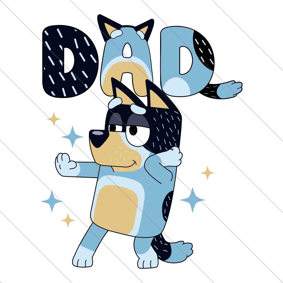 Bluey Dad Happy Fathers Day SVG File Digital - Inspire Uplift