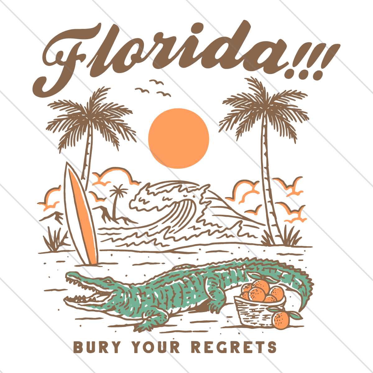 Vintage Florida Bury Your Regrets SVG File Digital | Inspire Uplift