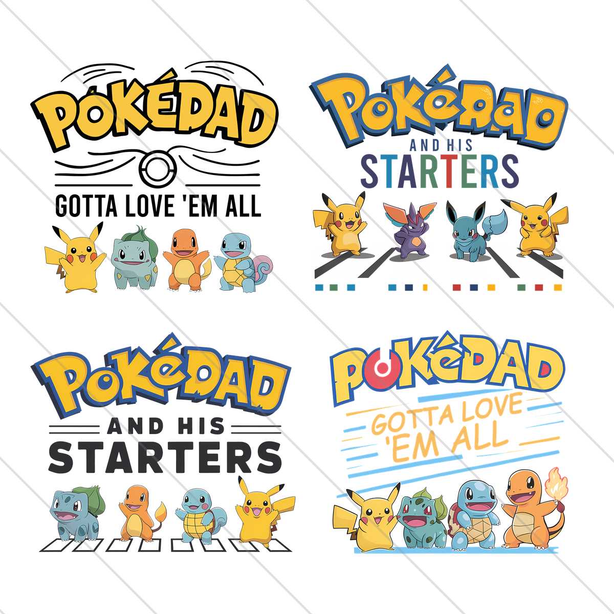 Pokedad Funny Pokemon Happy Fathers Day PNG Bundle File Digi - Inspire ...