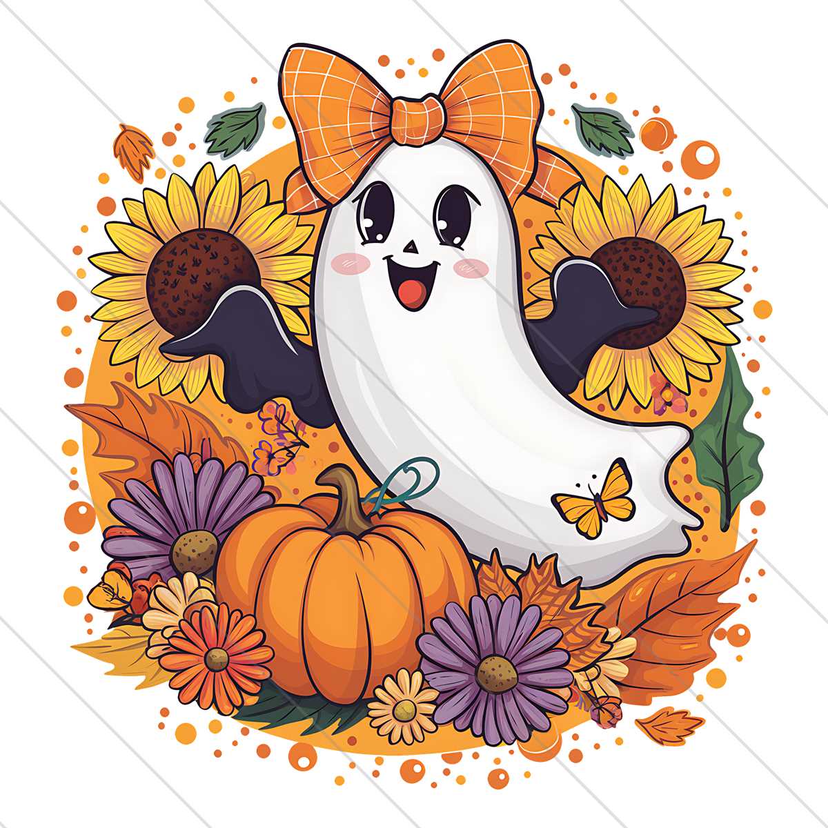 Cute Girl Boo Ghost Spooky Season PNG File Digital | Inspire Uplift