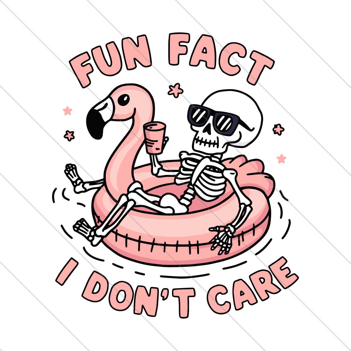 Funny Fun Fact I Dont Care SKeleton Meme SVG File Digital | Inspire Uplift