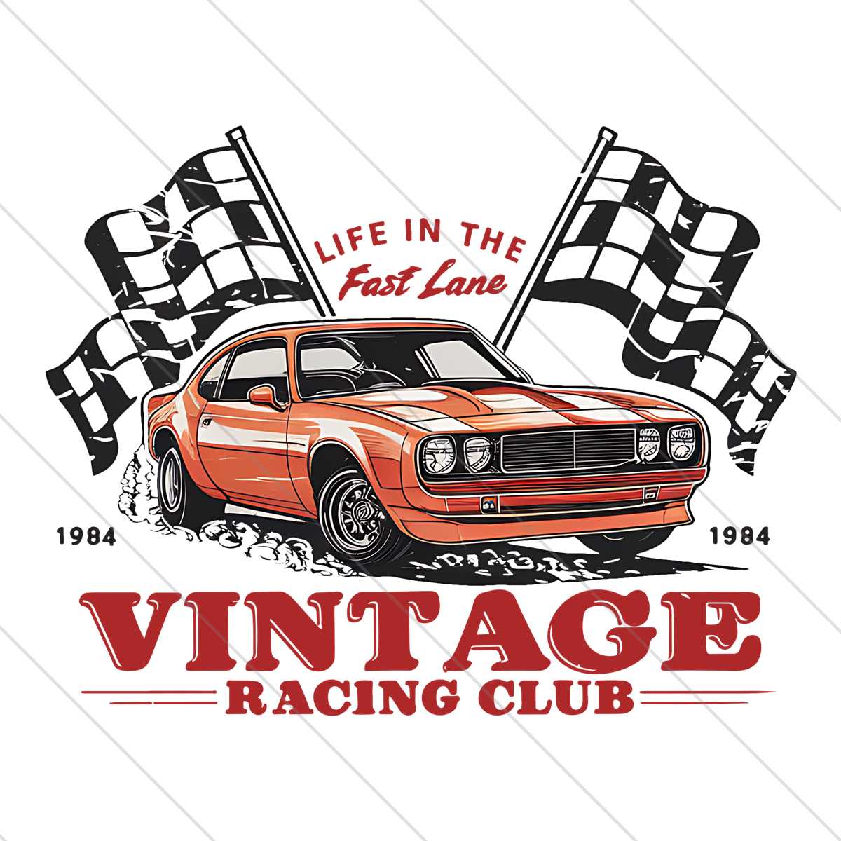 Vintage Life In The Fast Lane 1984 Racing Club PNG File Digi - Inspire ...
