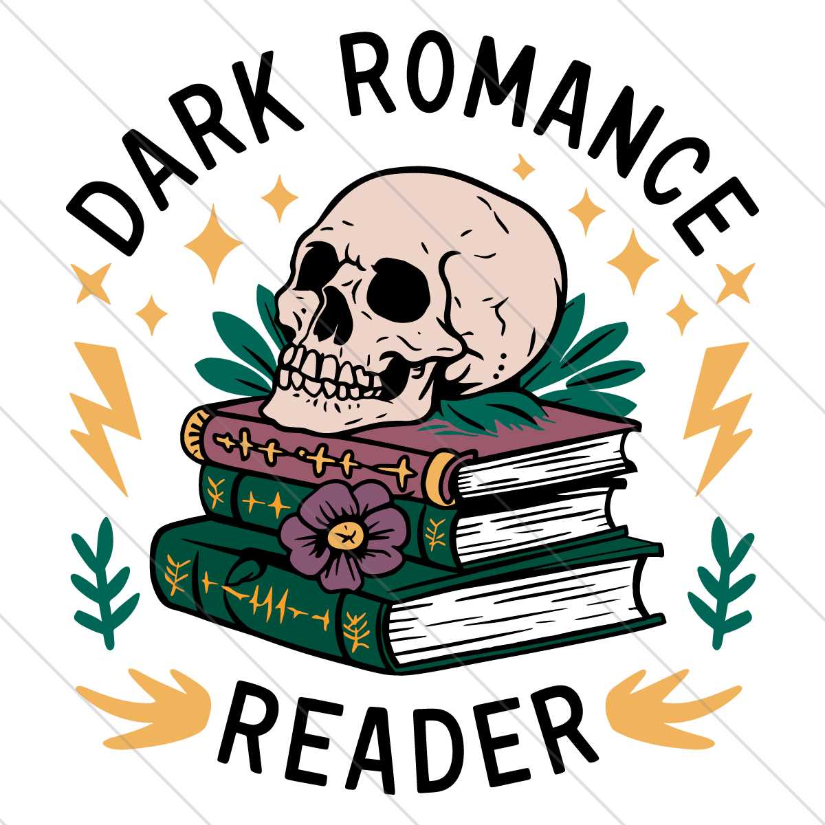 Book Club Dark Romance Reader Skull SVG File Digital | Inspire Uplift