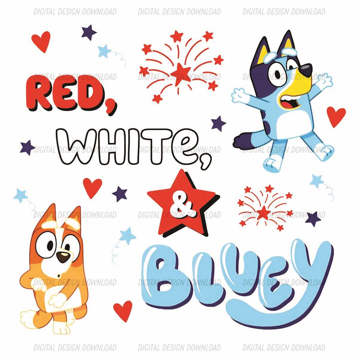 Red, White, And Bluey Firework Design Png | Inspire Uplift