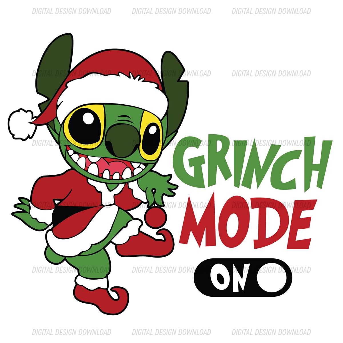 Stitch Grinch Mode On SVG, Stitch Santa SVG, Christmas SVG, | Inspire ...