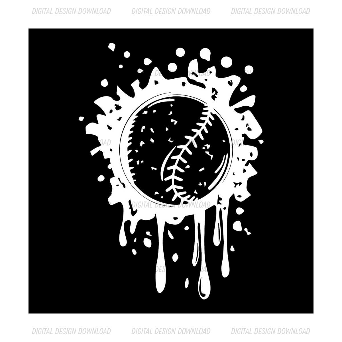Dripping Baseball SVG, Splatter Baseball SVG, Splash SVG, Ba | Inspire ...