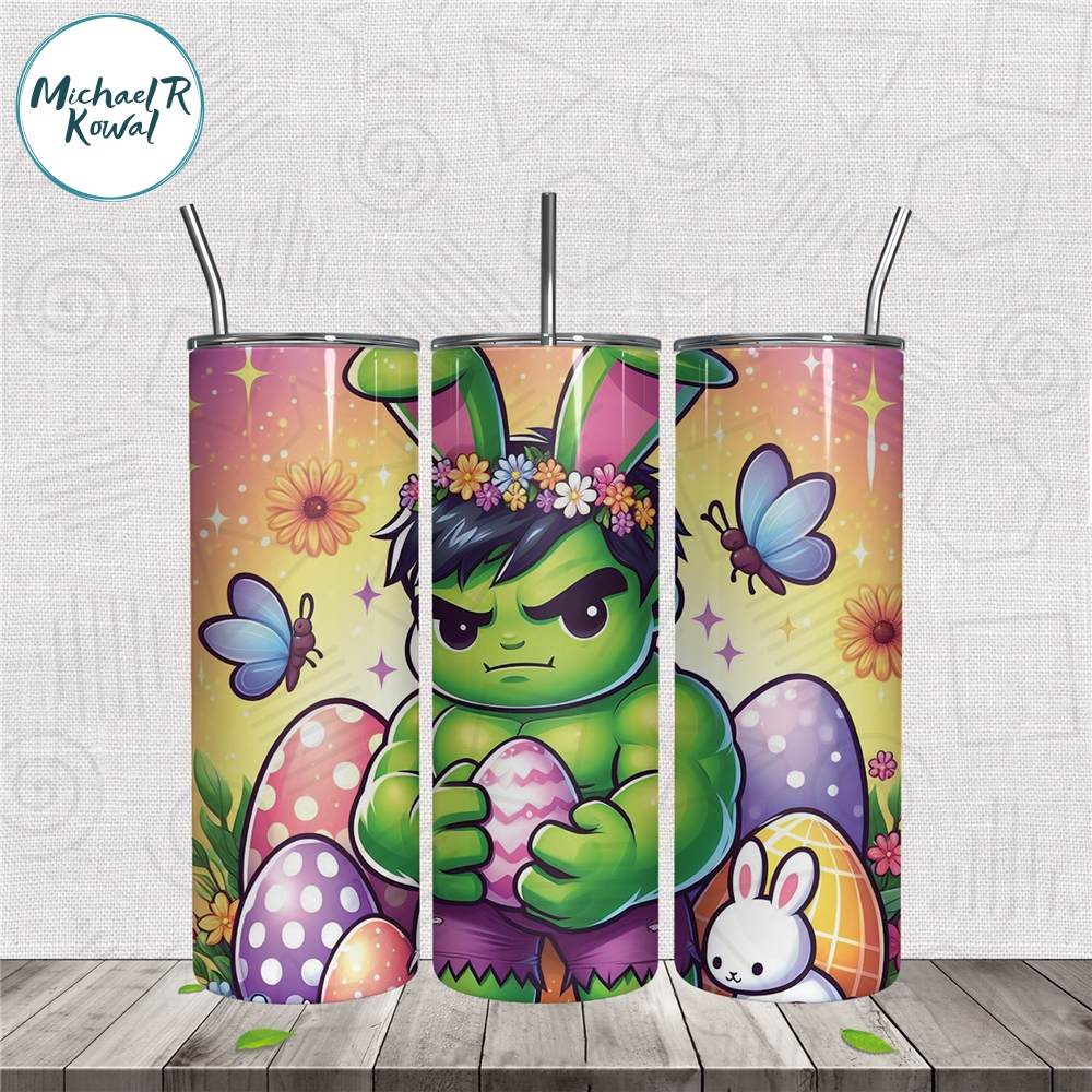 Marvel Superhero Hulk Easter Bunny Tumbler Wrap PNG | Inspire Uplift