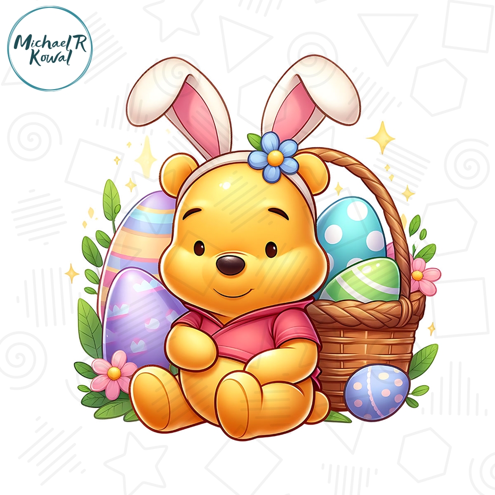 Easter Pooh Egg Digital PNG File | Inspire Uplift
