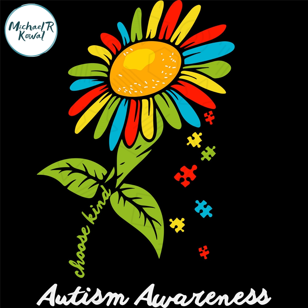 Autism Awareness Colorful Flower PNG | Inspire Uplift
