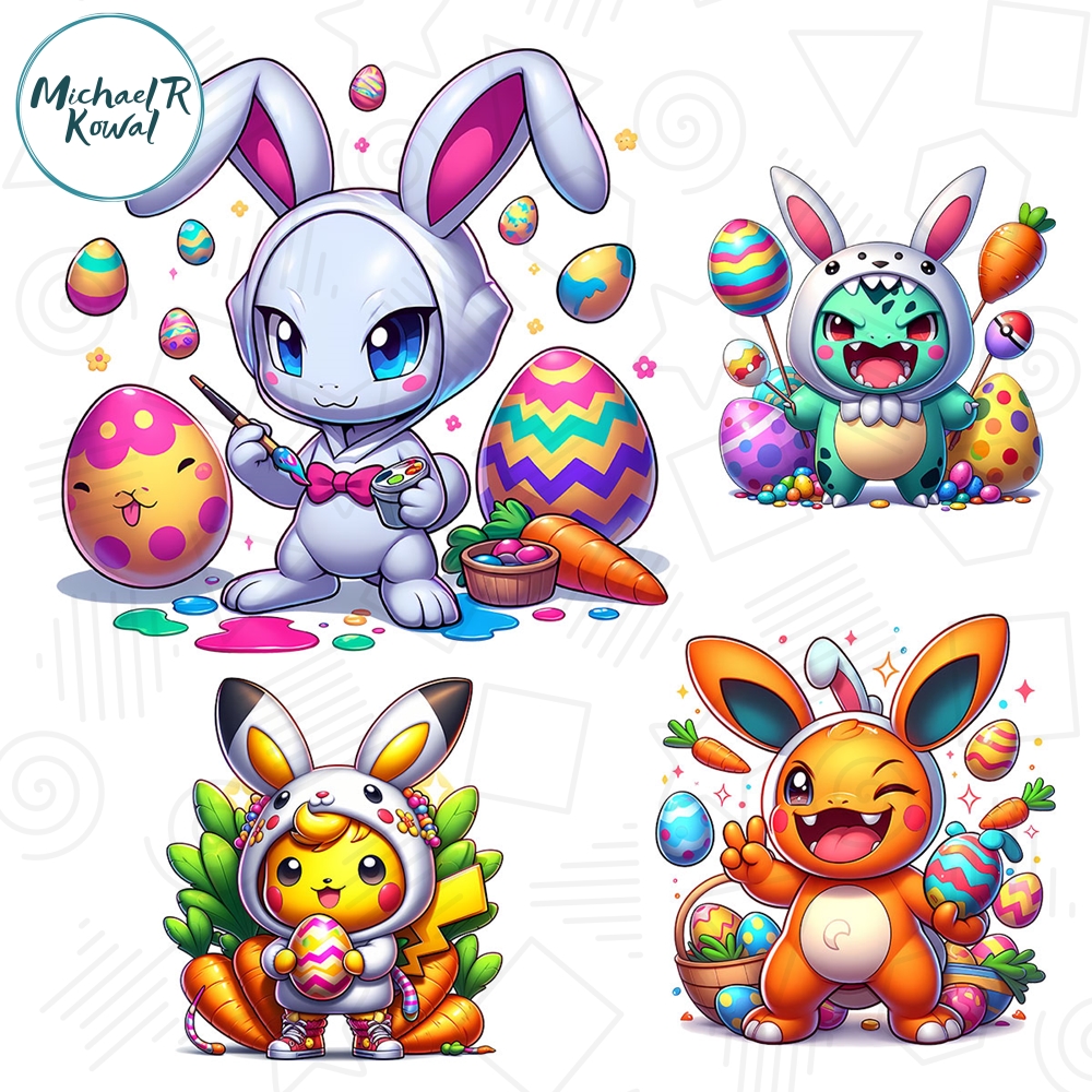 Easter Day Pokemon Characters Bundle PNG | Inspire Uplift
