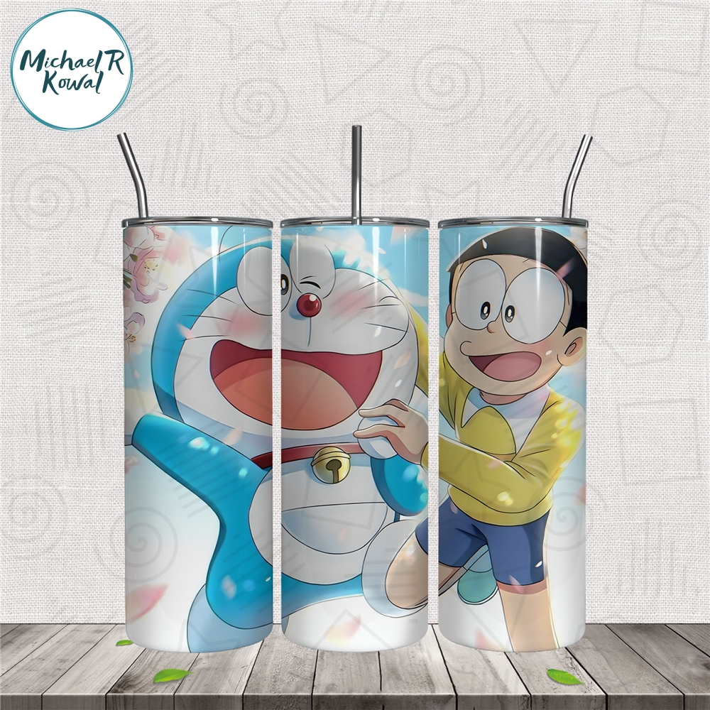Doraemon And Nobita Smiling Tumbler PNG - Inspire Uplift