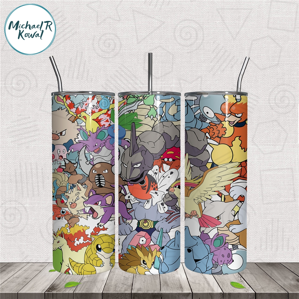 Pokemon Cute Skinny Tumbler Sublimation PNG | Inspire Uplift
