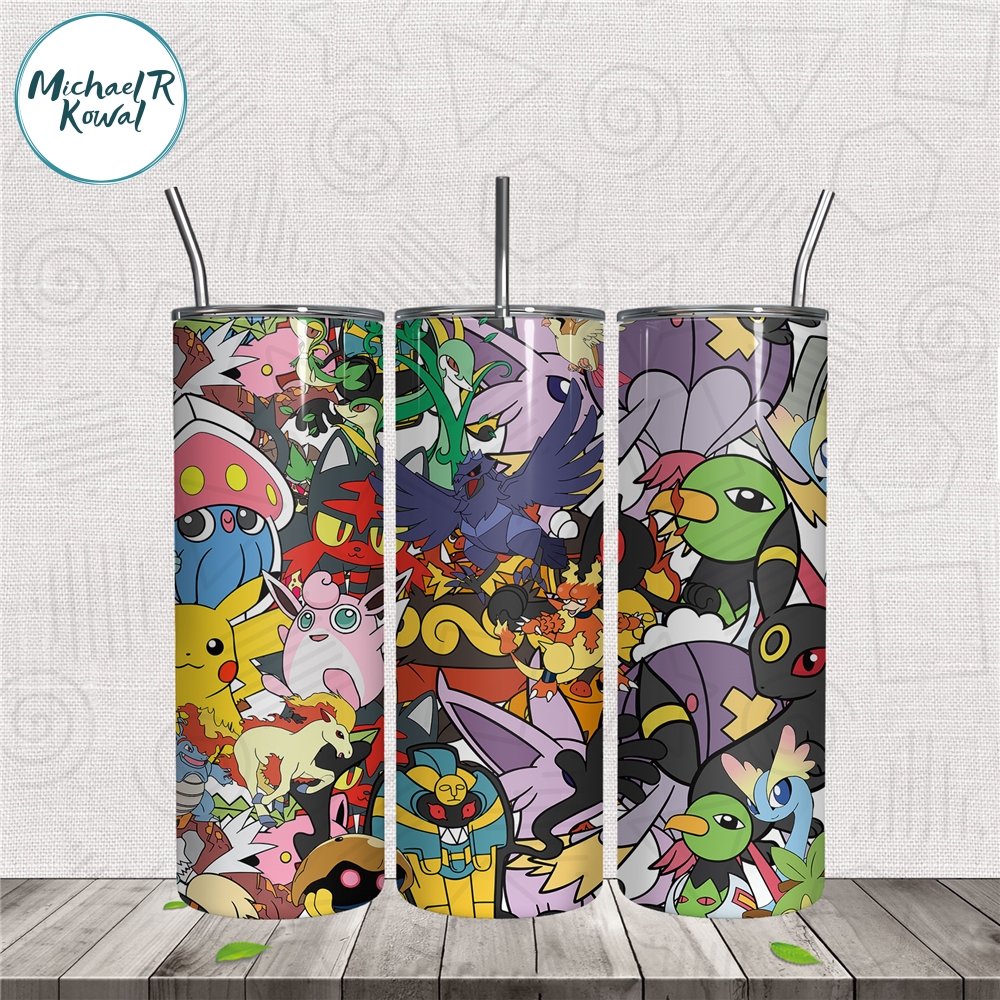 Pokemon Tumbler 20oz Design Sublimation Wrap PNG | Inspire Uplift