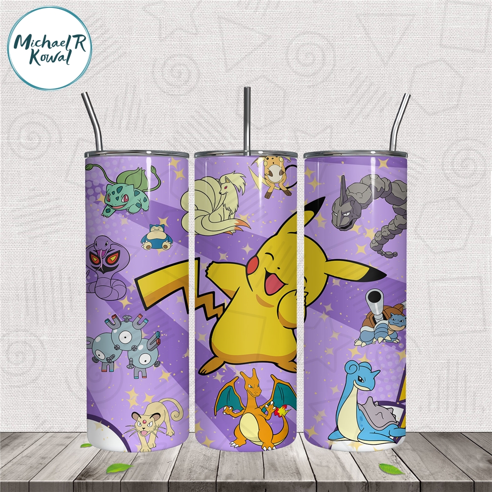 Pokemon Design Pikachu Tumbler Sublimation PNG | Inspire Uplift