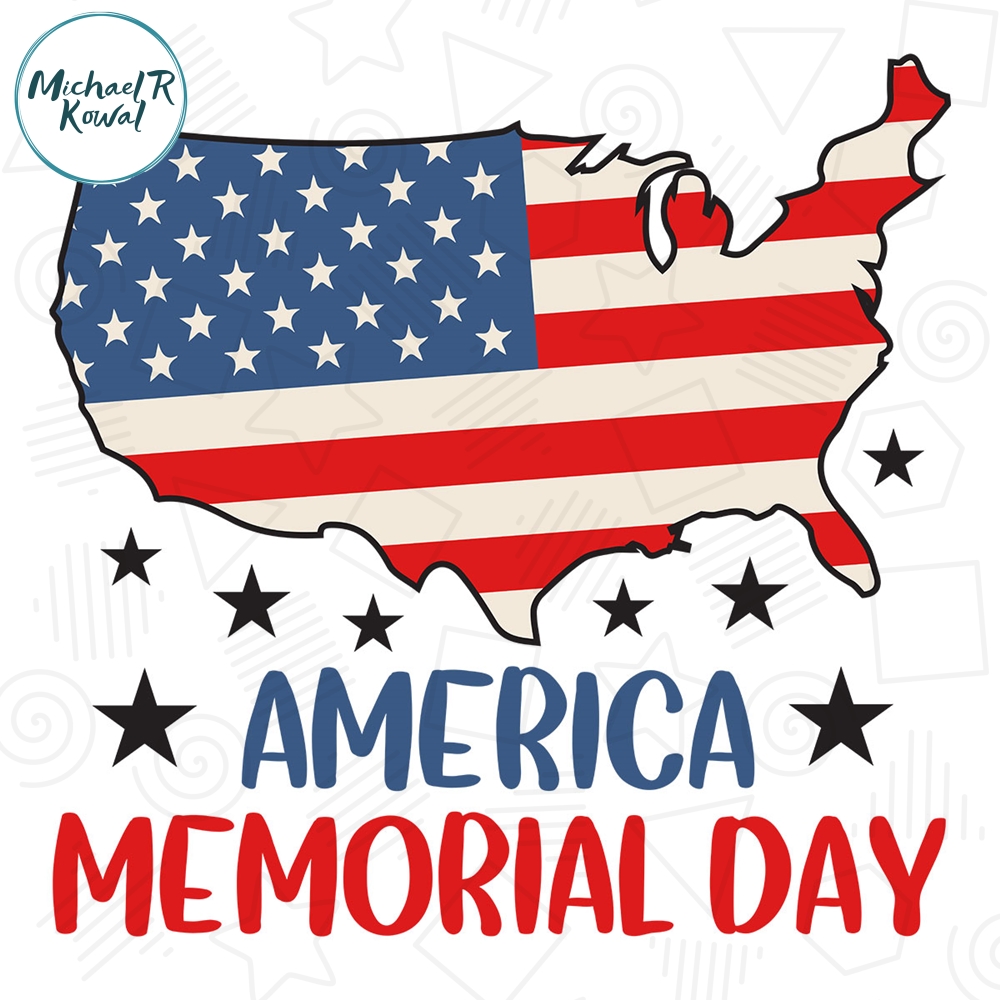 America Memorial Day USA Map Flag SVG | Inspire Uplift