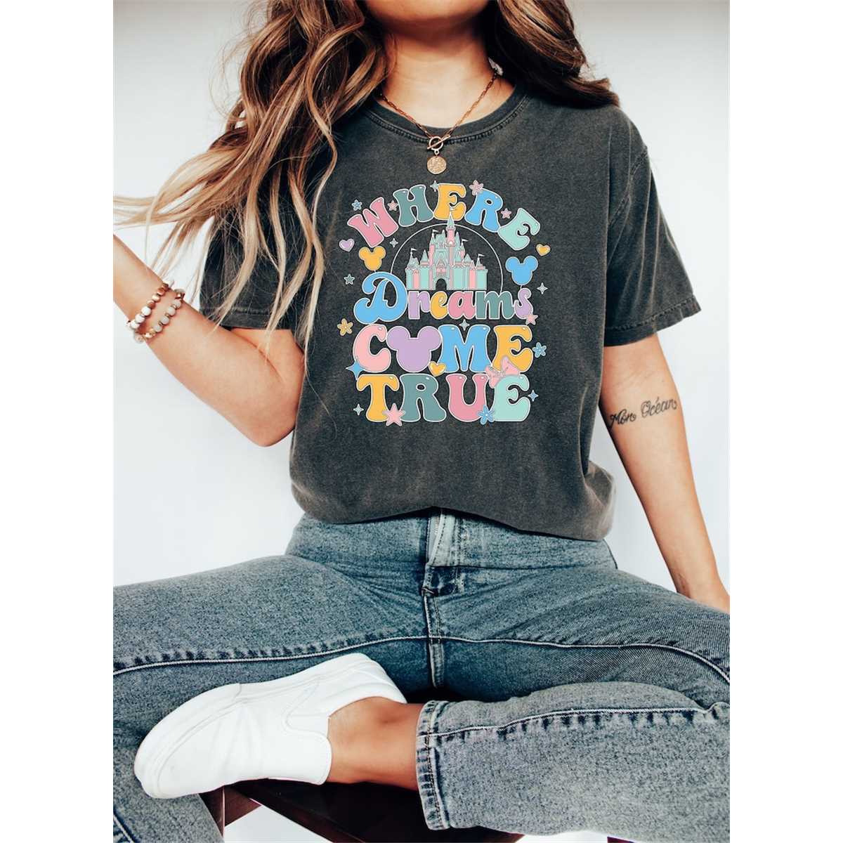 Sney Where Dreams Come True Shirt Colorful Disney Shirt | Inspire Uplift