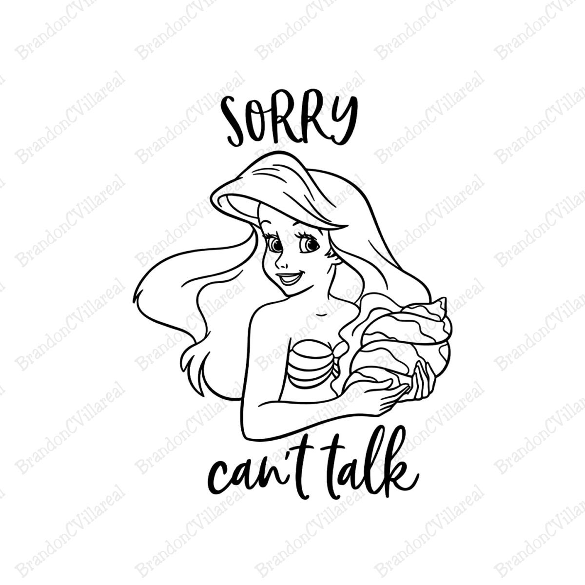 Sorry Can't Talk SVG, Little Mermaid Can't Talk SVG, Ariel P | Inspire ...