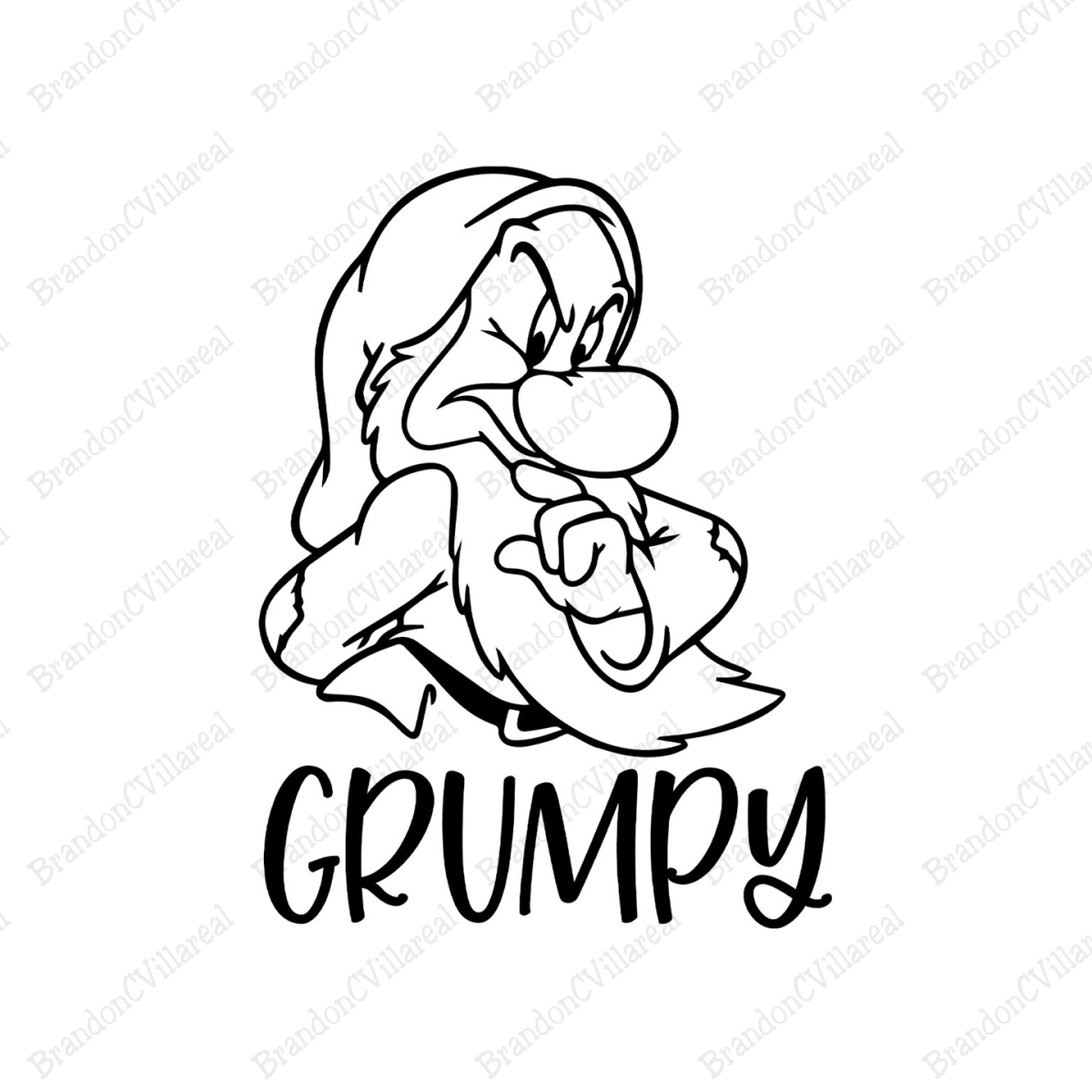 Grumpy SVG, The Snow White & 7 Dwarfs SVG, Dwarfs SVG, Disne | Inspire Uplift
