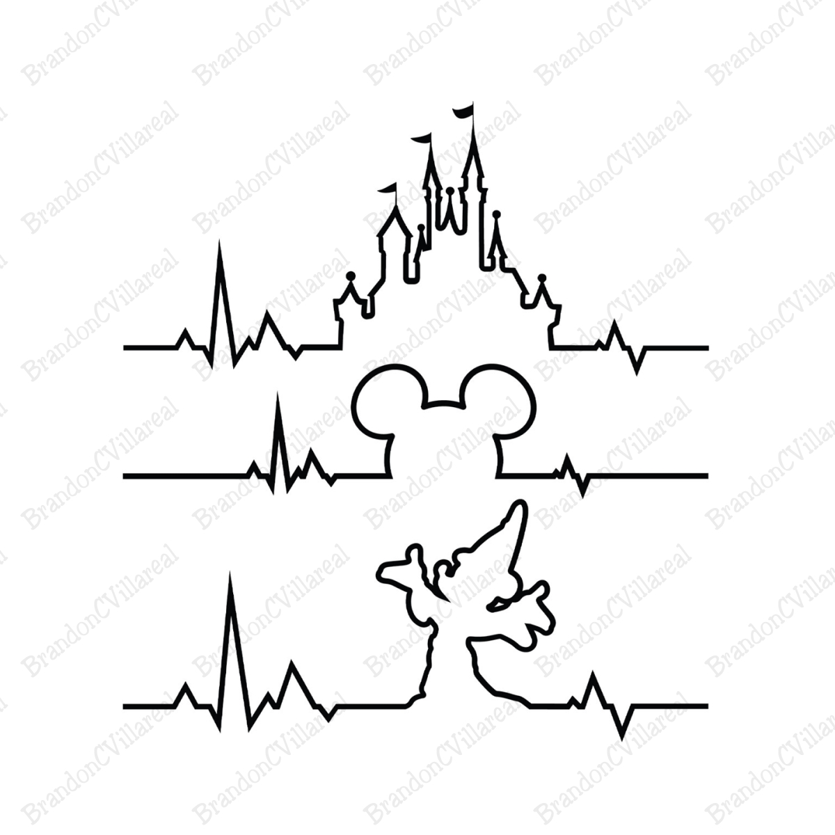 Heartbeat Mickey Mouse SVG, Heartbeat Castle SVG, Magic King | Inspire ...