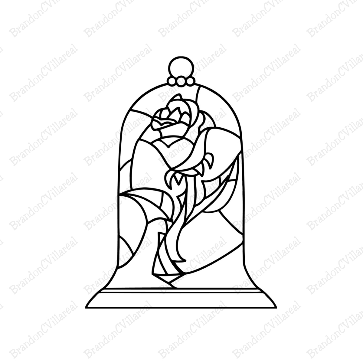 Beauty and The Beast Glass Rose SVG, Disney Rose SVG, Disney - Inspire ...
