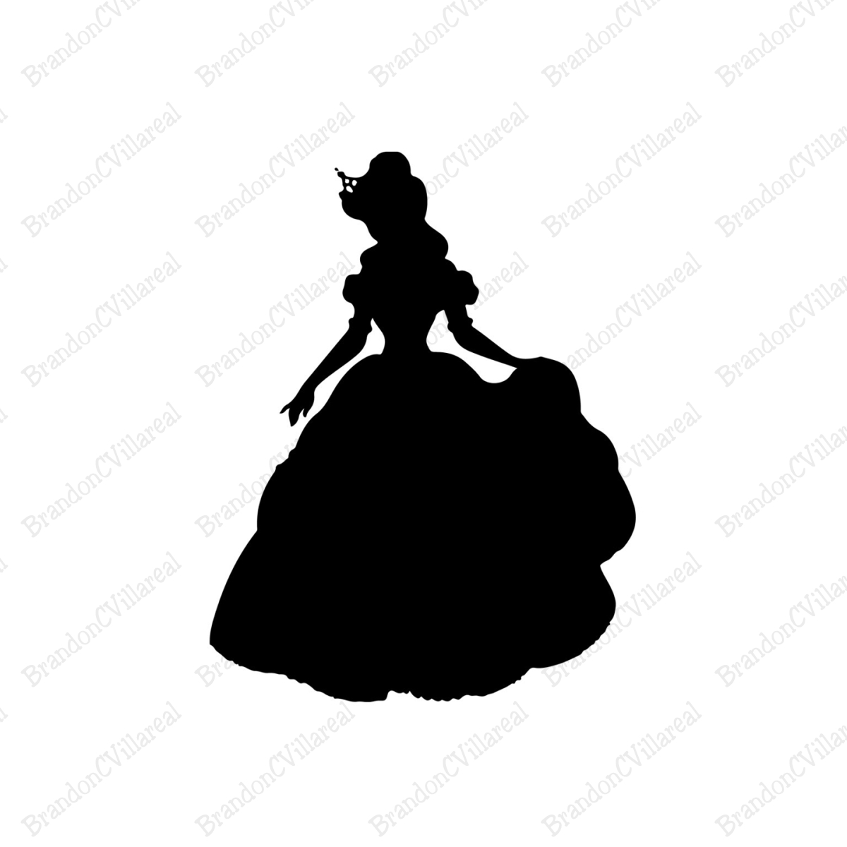 Beauty Princess Belle Silhouette, Disney Belle and The Beast | Inspire ...