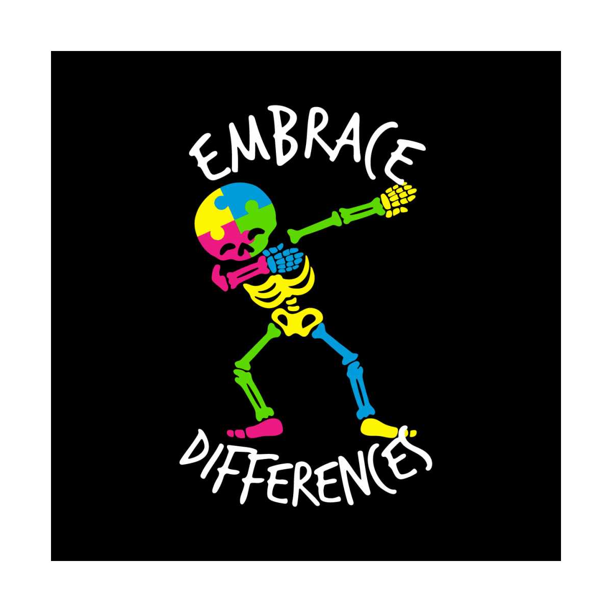 Autism Skeleton Embrace Difference Design PNG | Inspire Uplift