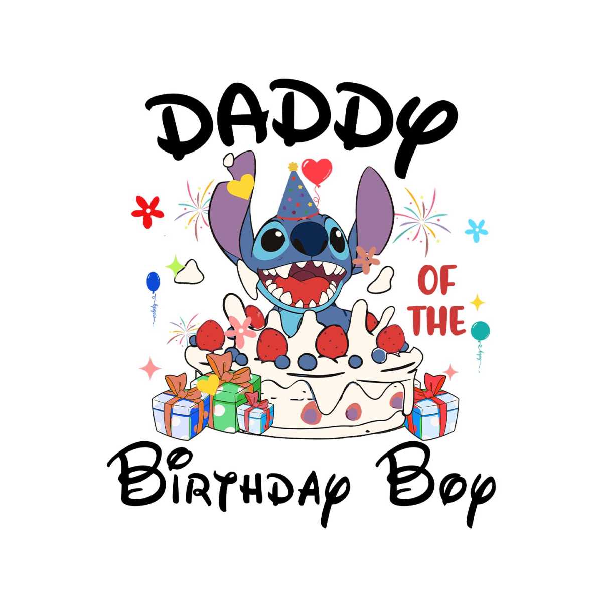Stitch Daddy Of The Birthday Boy PNG - Inspire Uplift