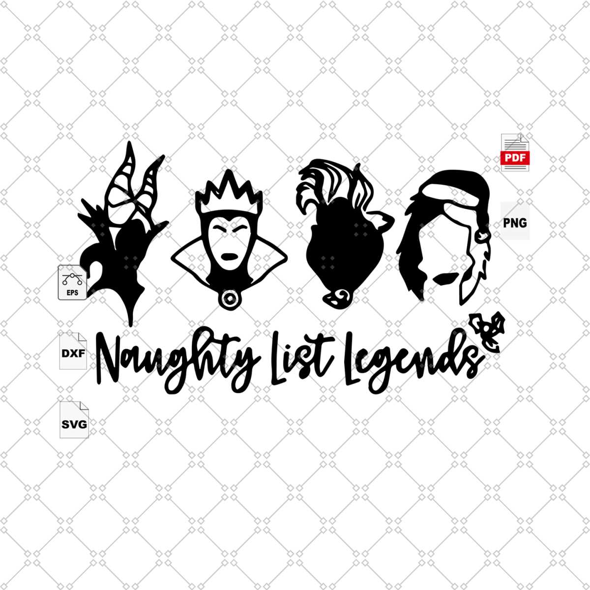 Naughty List Legends, Christmas Svg, Disney Villains, Villai | Inspire ...