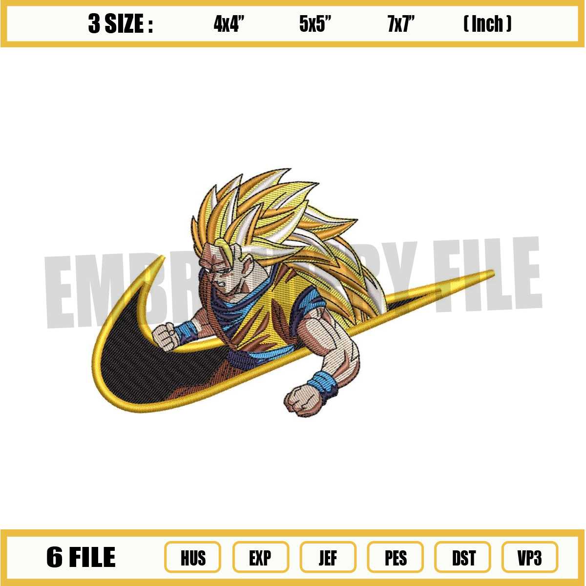 Nike Goku Design Embroidery Png | Inspire Uplift