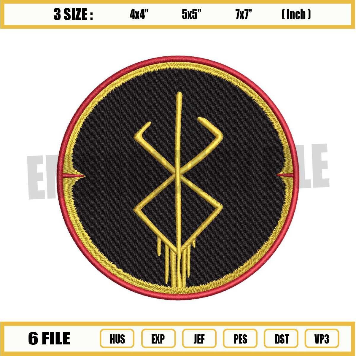 Berserker Norse Rune Logo Embroidery Design | Inspire Uplift