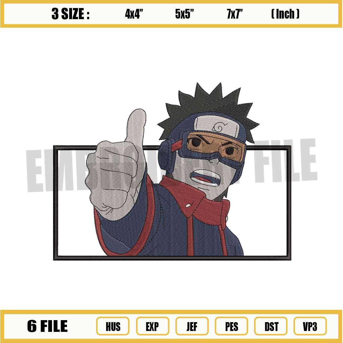 Obito Uchiha Anime Embroidery Design File png | Inspire Uplift