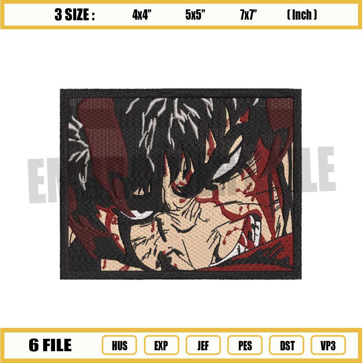 Anime Embroidery Guts Berserk Blood Bite png | Inspire Uplift