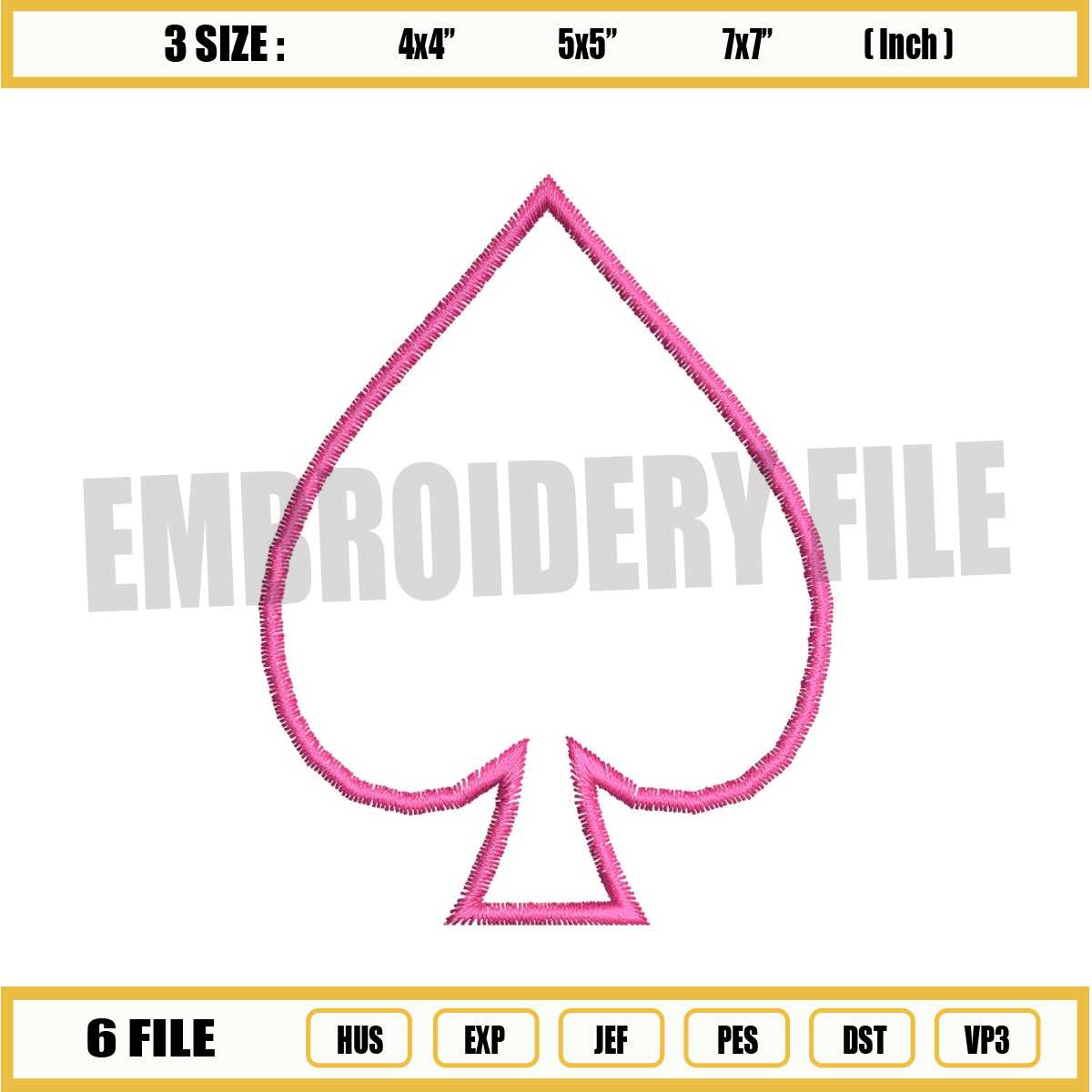 Spade Vector Embroidery Design Png | Inspire Uplift