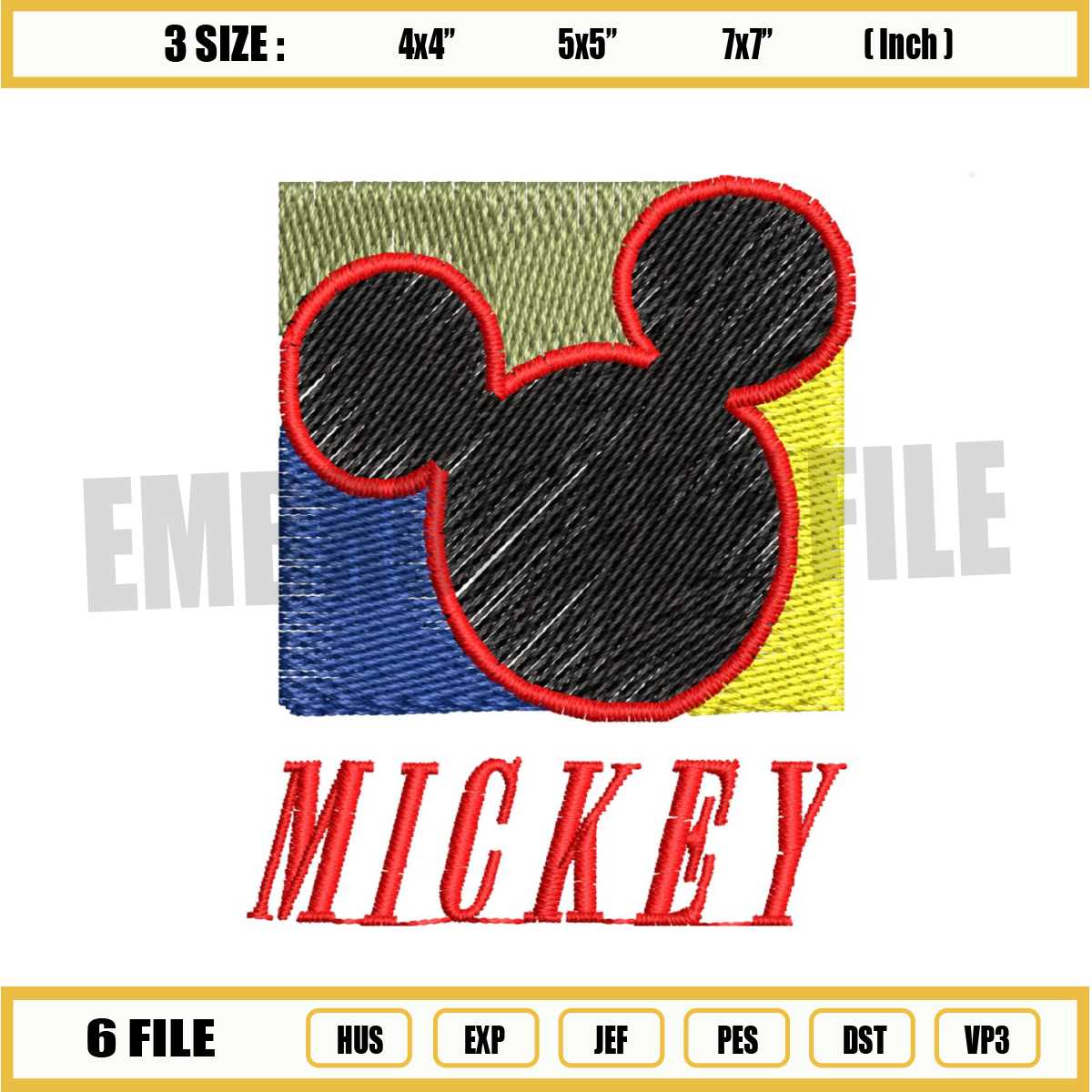 Mickey Head Logo Embroidery Png | Inspire Uplift