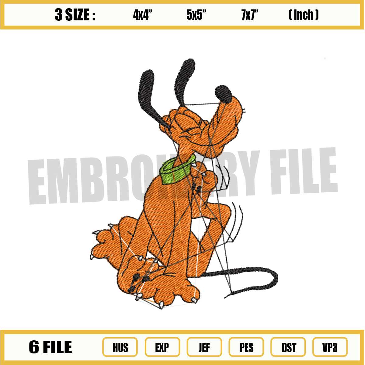 Pluto Disney Embroidery Design Png | Inspire Uplift