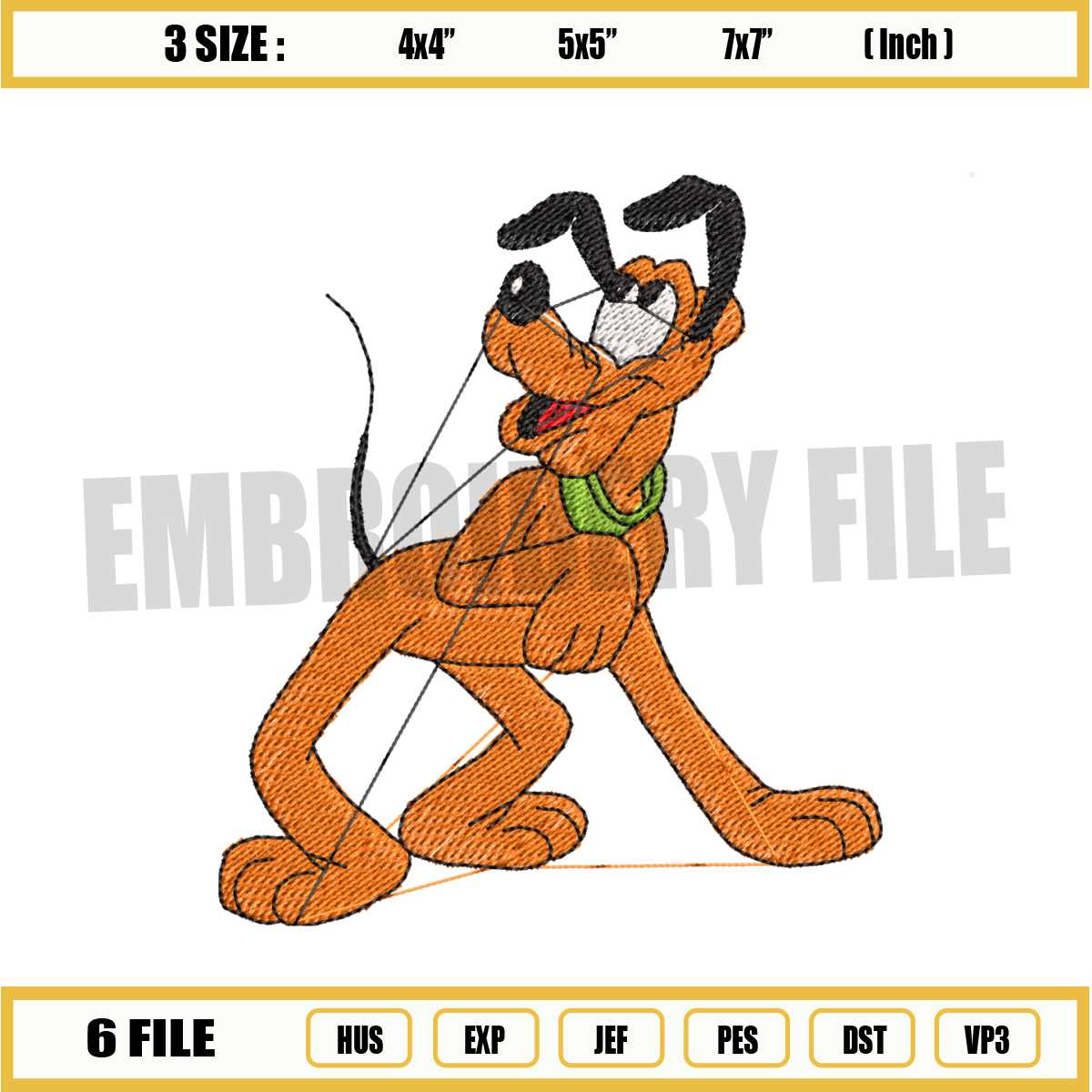Disney Pluto Embroidery Design Png | Inspire Uplift