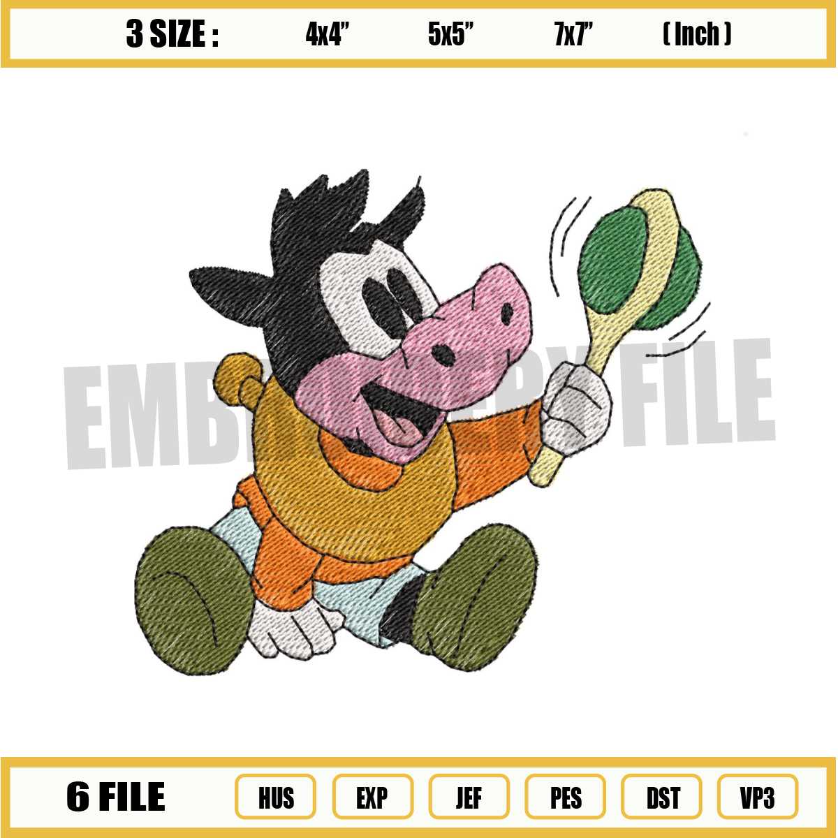 Baby Clarabelle Cow Embroidery Design ,png | Inspire Uplift